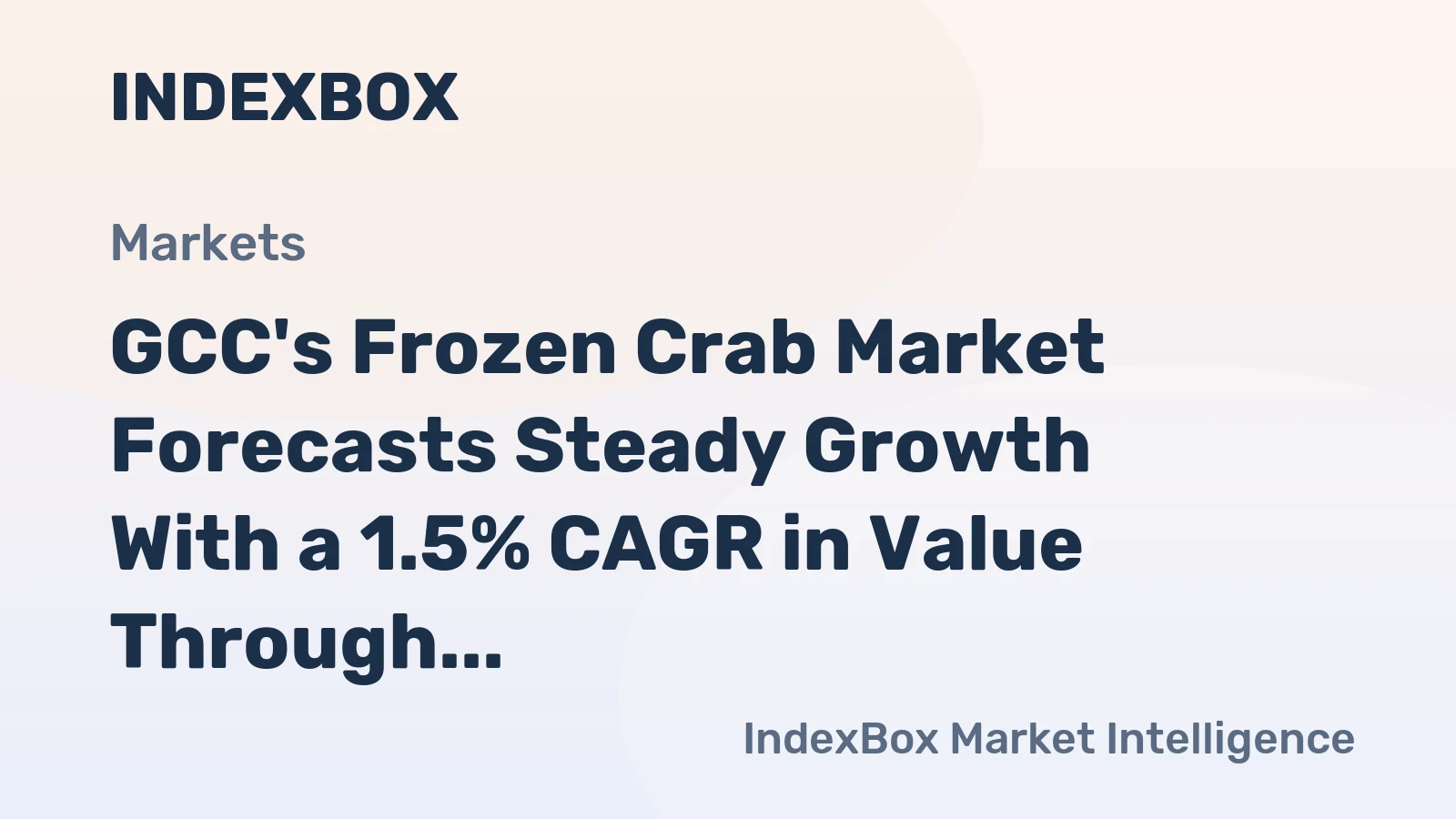 GCC's Frozen Crab Market Forecasts Steady Growth With a 1.5% CAGR in Value Through 2035