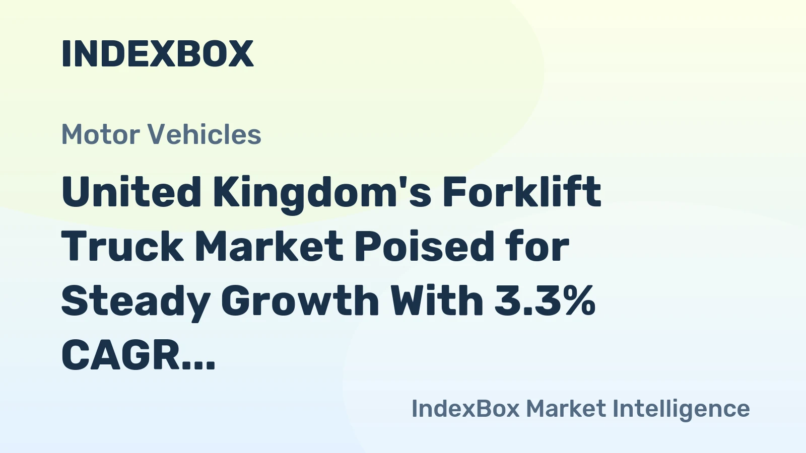 United Kingdom's Forklift Truck Market Poised for Steady Growth With 3.3% CAGR in Value Through 2035