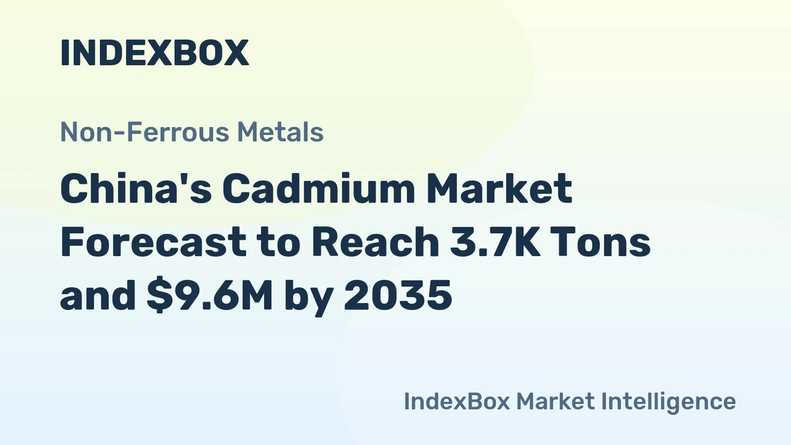 China's Cadmium Market Forecast to Reach 3.7K Tons and $9.6M by 2035