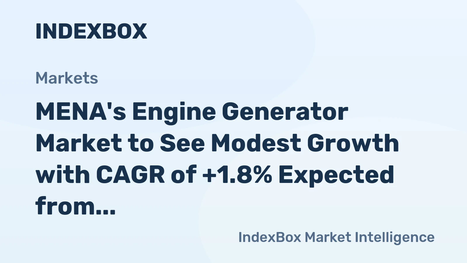 MENA's Engine Generator Market to See Modest Growth with CAGR of +1.8% Expected from 2024 to 2035