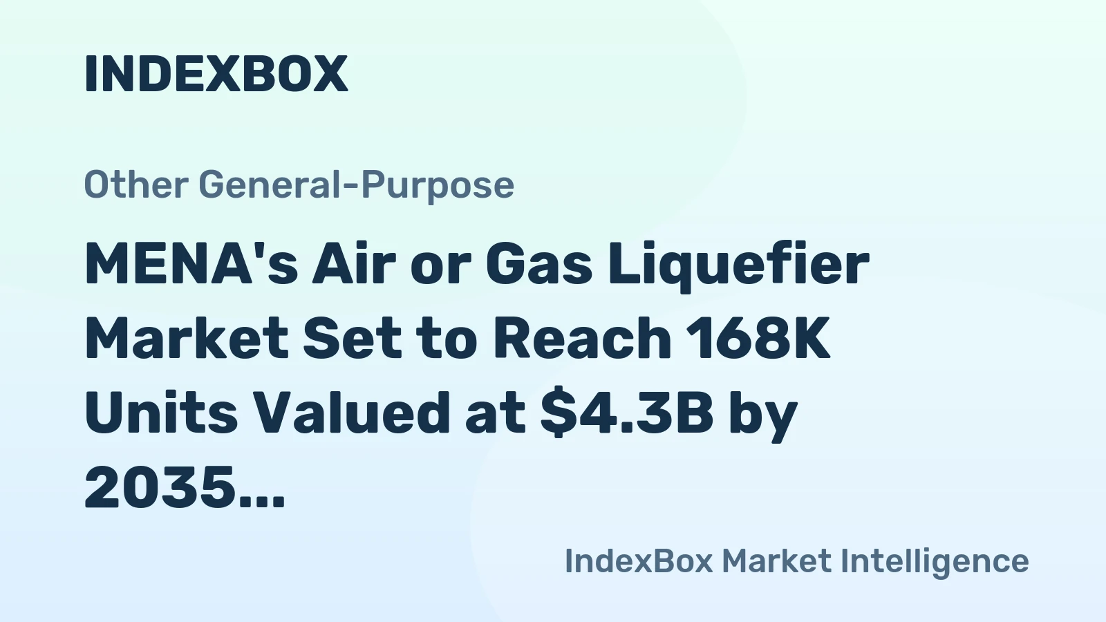 MENA's Air or Gas Liquefier Market Set to Reach 168K Units Valued at $4.3B by 2035