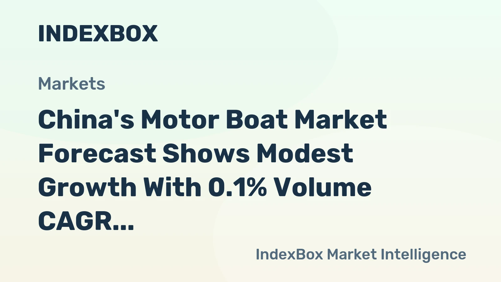 China's Motor Boat Market Forecast Shows Modest Growth With 0.1% Volume CAGR Through 2035