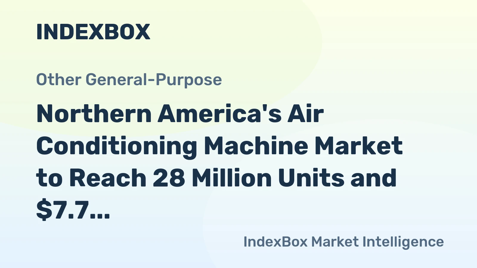 Northern America's Air Conditioning Machine Market to Reach 28 Million Units and $7.7 Billion