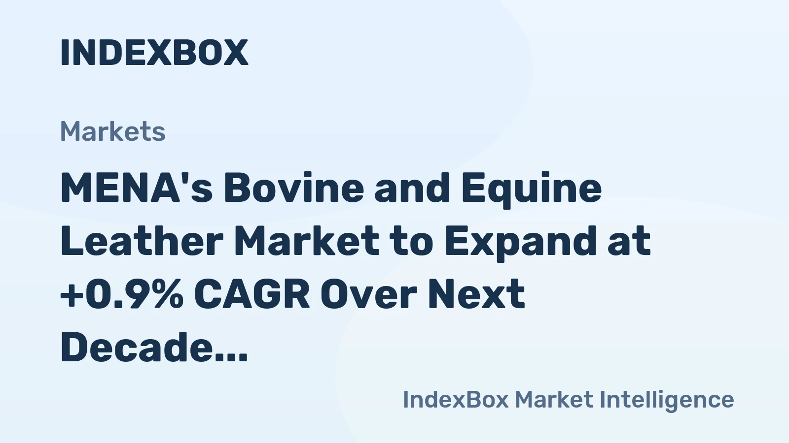MENA's Bovine and Equine Leather Market to Expand at +0.9% CAGR Over Next Decade