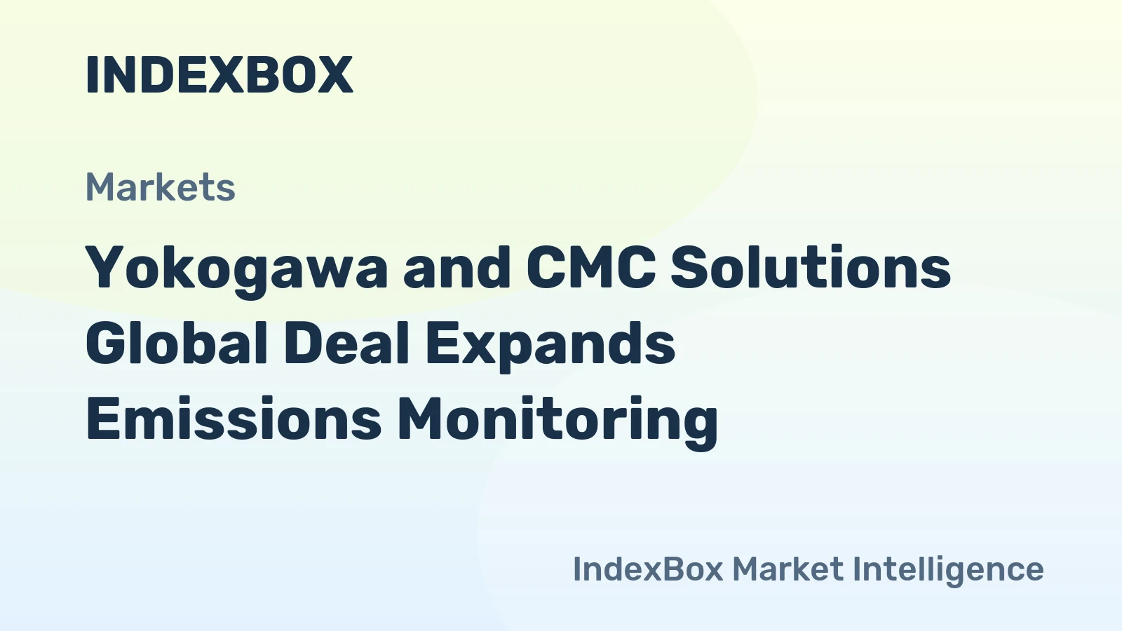 Yokogawa and CMC Solutions Global Deal Expands Emissions Monitoring