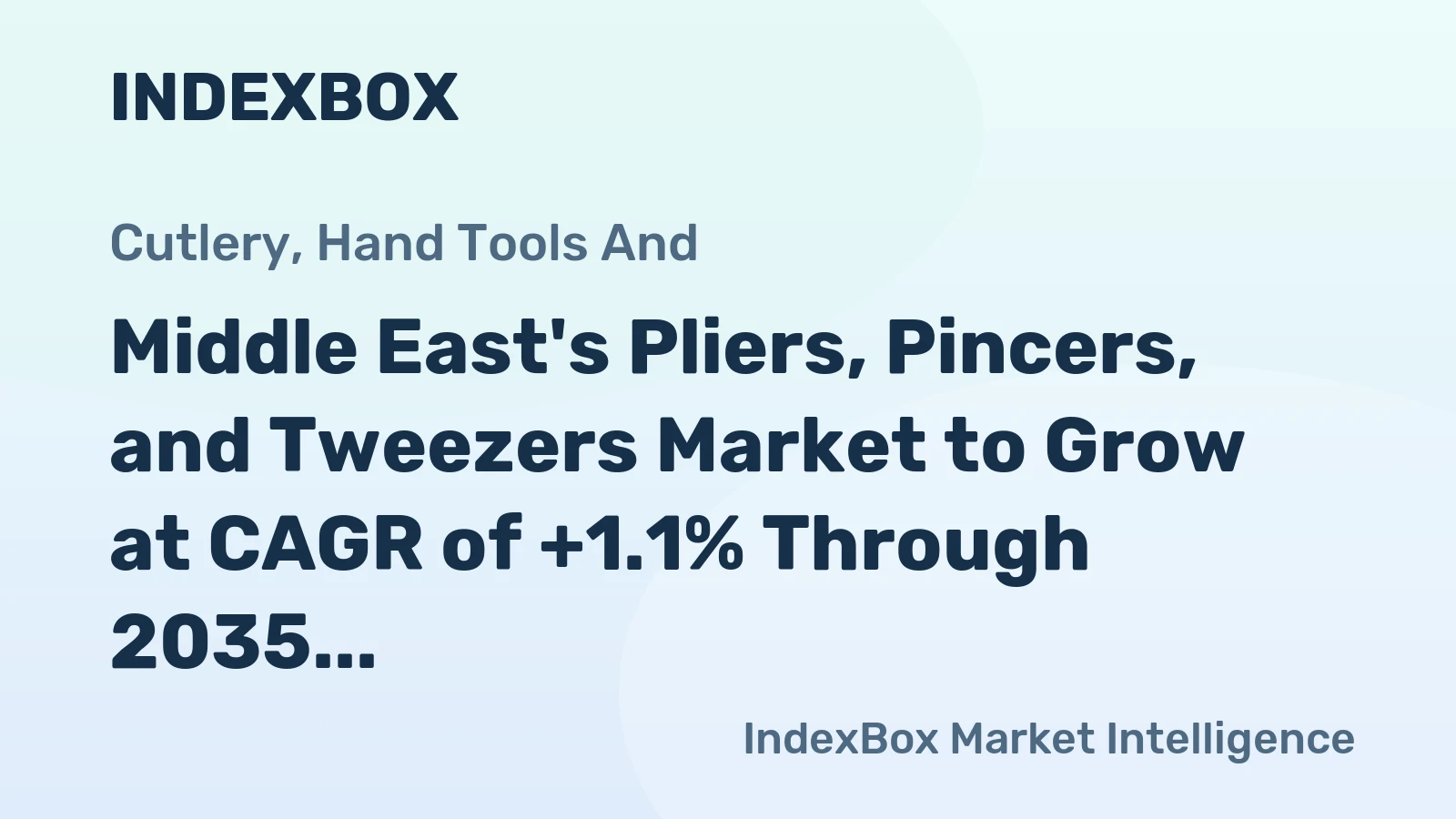 Middle East's Pliers, Pincers, and Tweezers Market to Grow at CAGR of +1.1% Through 2035