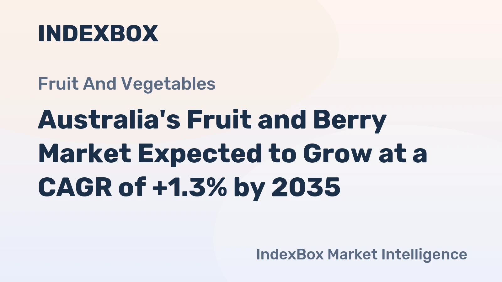 Australia's Fruit and Berry Market Expected to Grow at a CAGR of +1.3% by 2035