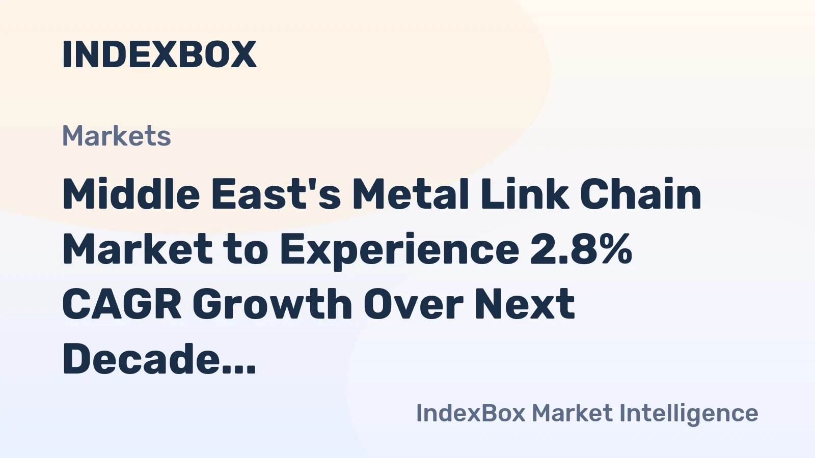 Middle East's Metal Link Chain Market to Experience 2.8% CAGR Growth Over Next Decade