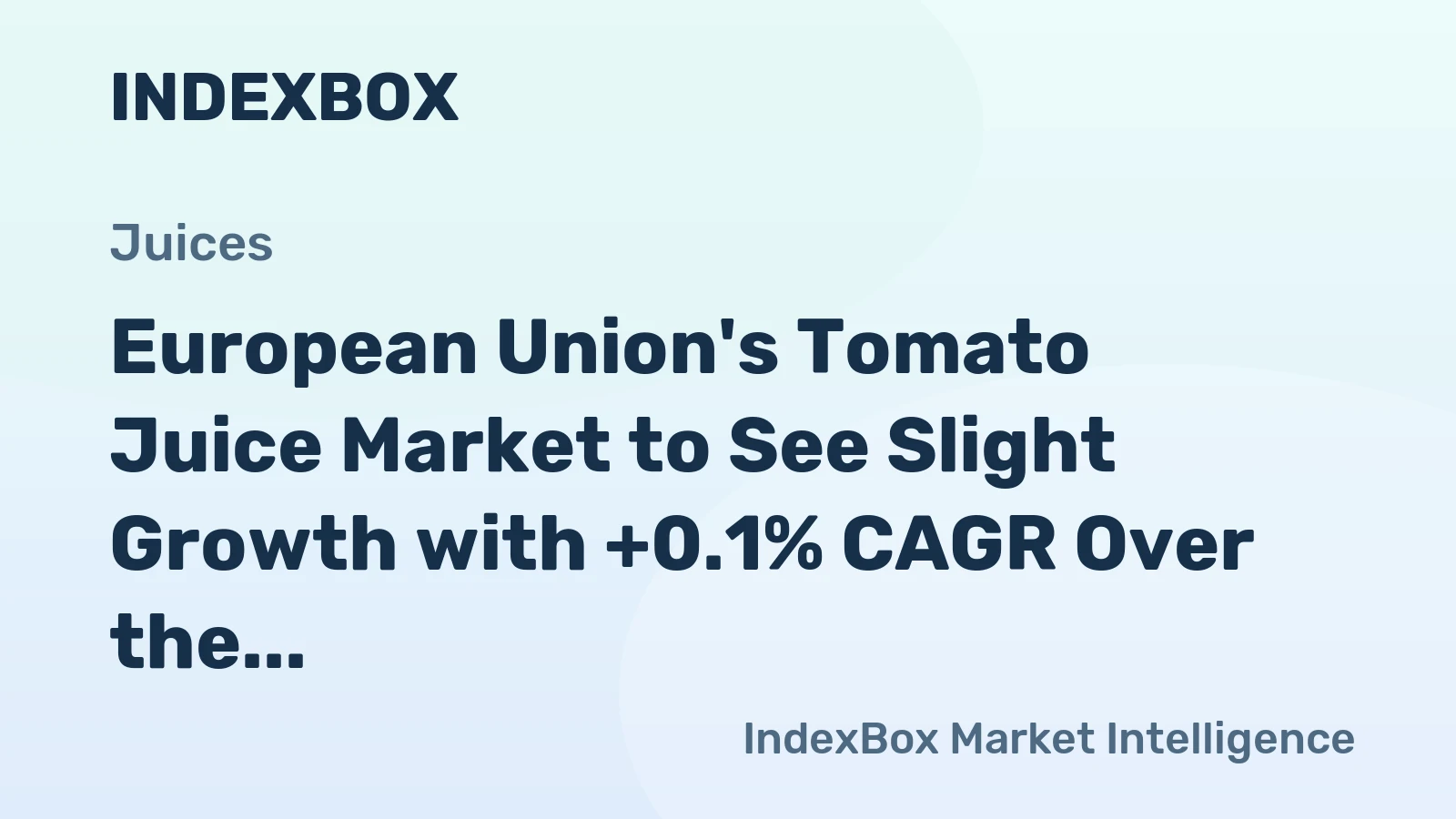 European Union's Tomato Juice Market to See Slight Growth with +0.1% CAGR Over the Next Decade