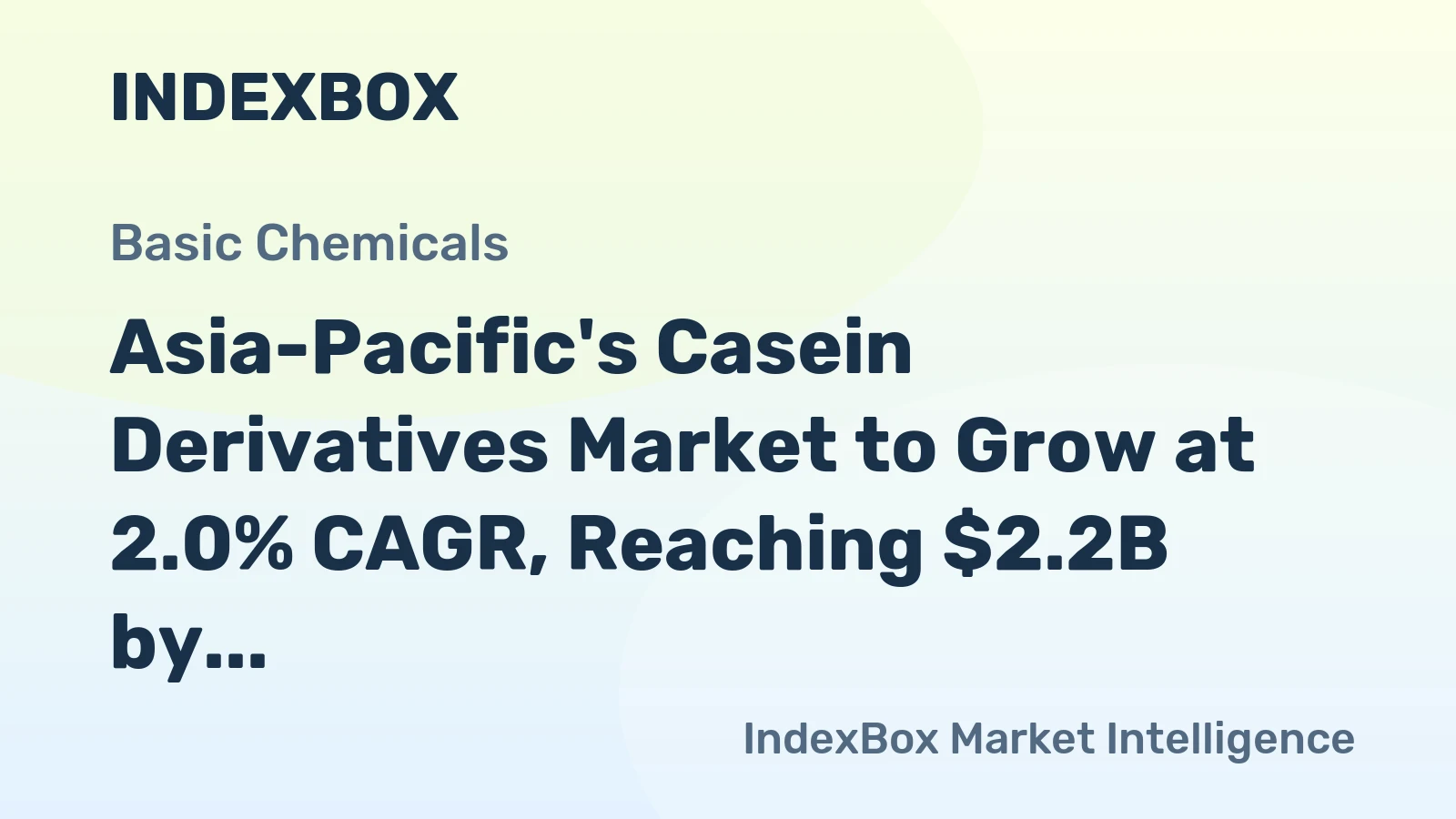 Asia-Pacific's Casein Derivatives Market to Grow at 2.0% CAGR, Reaching $2.2B by 2035