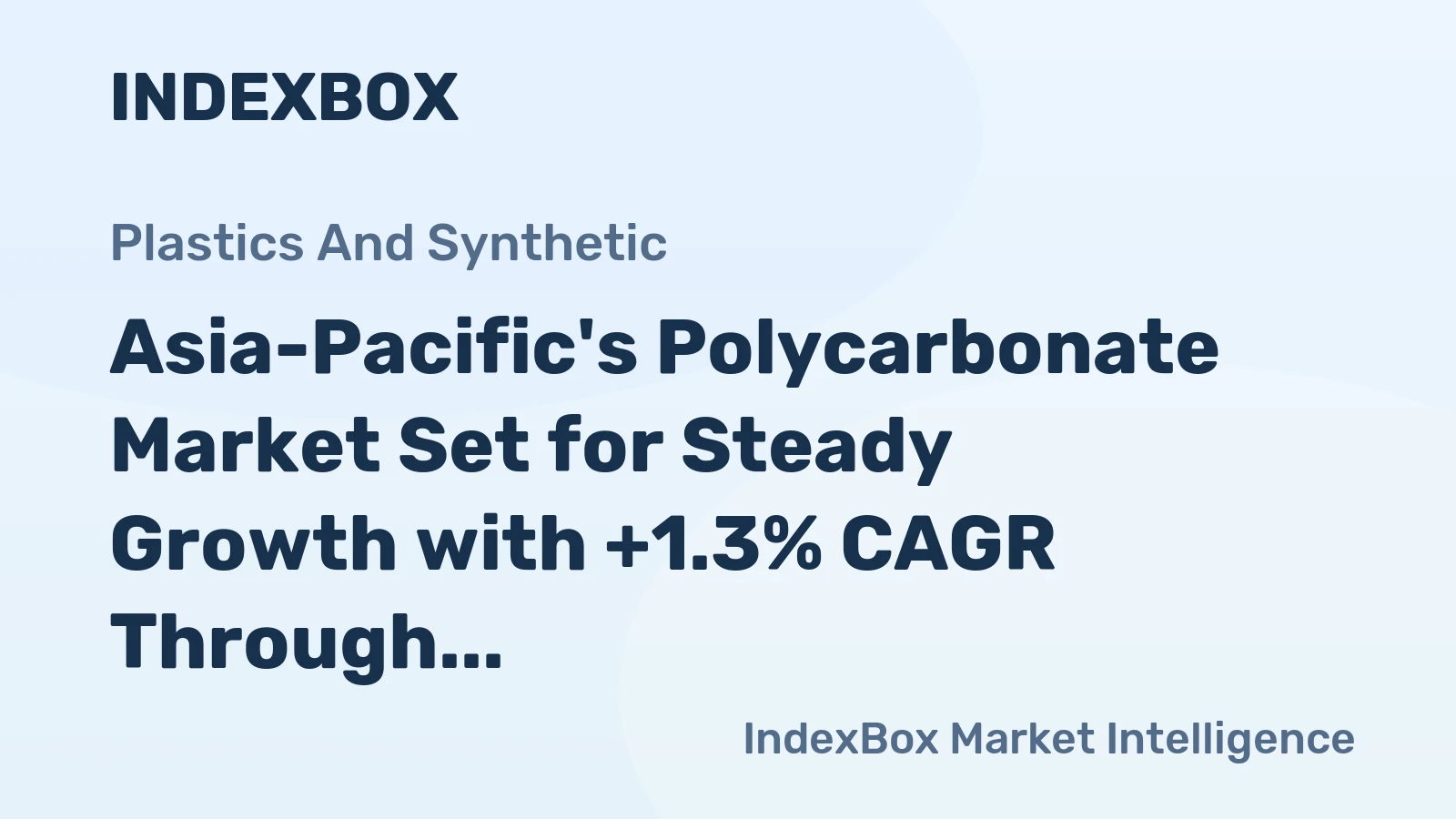 Asia-Pacific's Polycarbonate Market Set for Steady Growth with +1.3% CAGR Through 2035