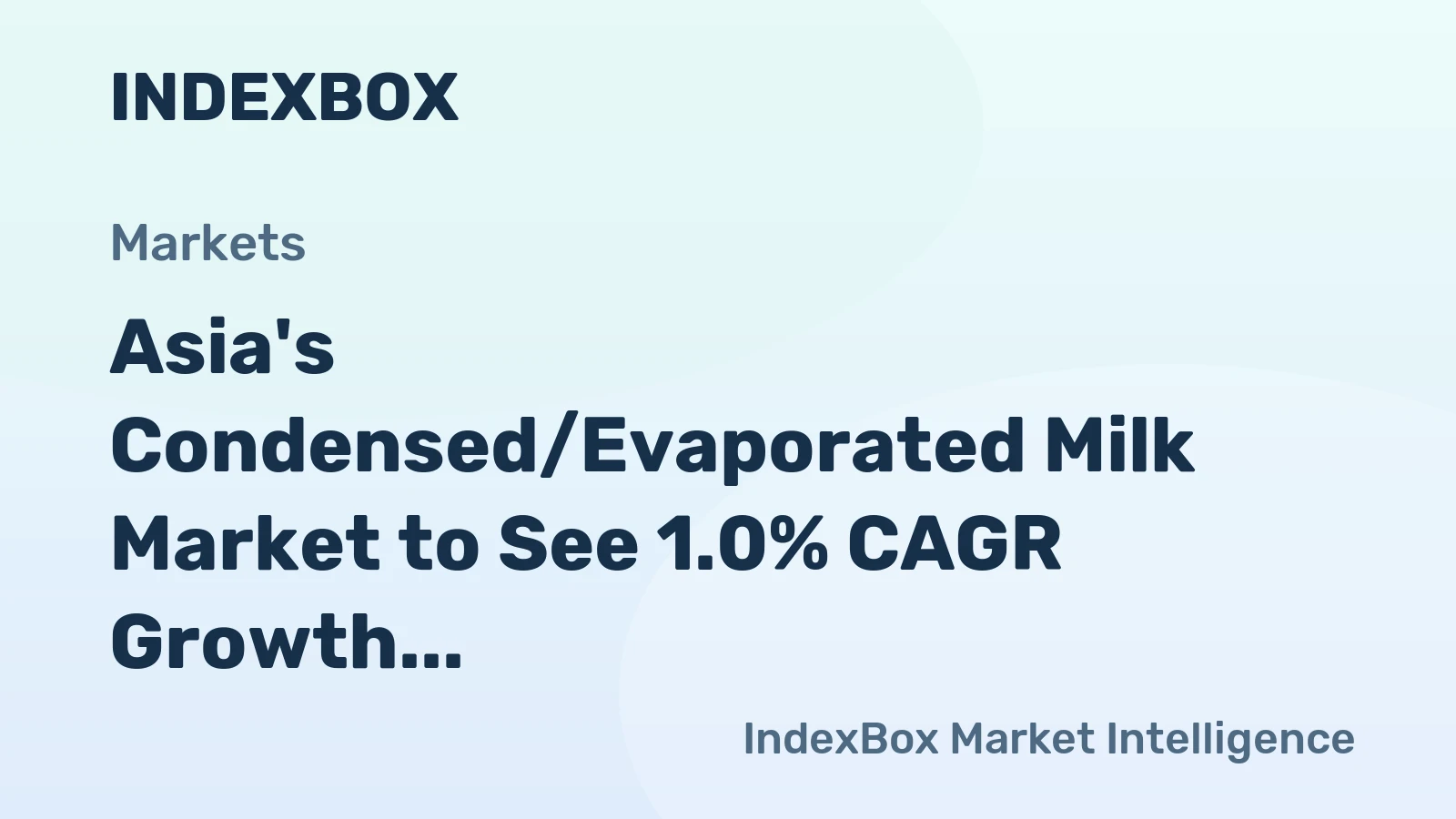 Asia's Condensed/Evaporated Milk Market to See 1.0% CAGR Growth by 2035, Reaching $2.2B in Value