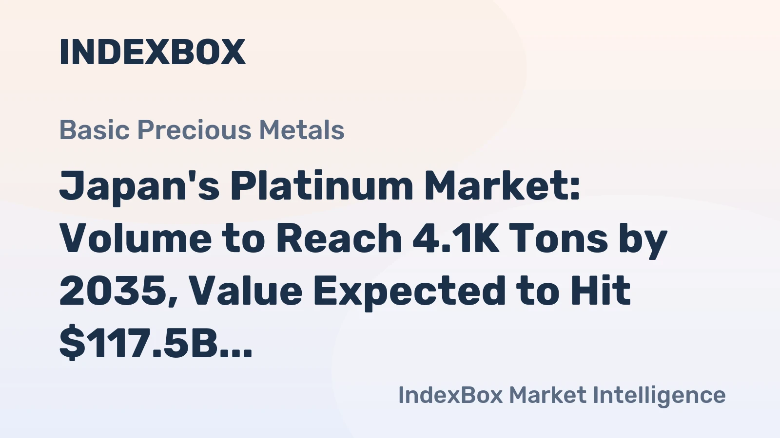 Japan's Platinum Market: Volume to Reach 4.1K Tons by 2035, Value Expected to Hit $117.5B