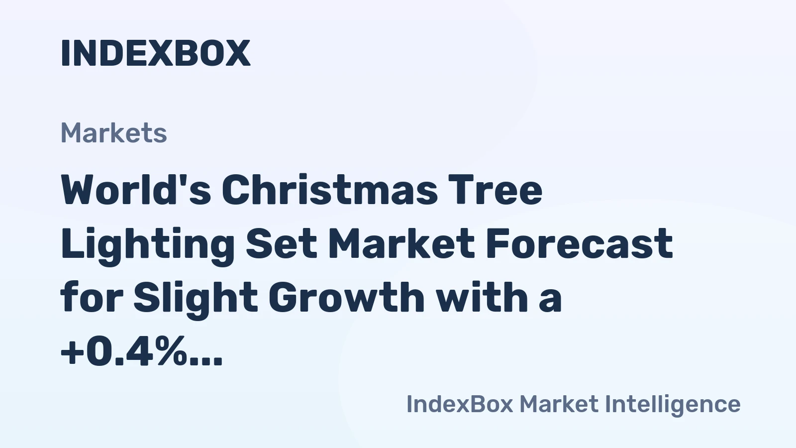 World's Christmas Tree Lighting Set Market Forecast for Slight Growth with a +0.4% Volume CAGR Through 2035