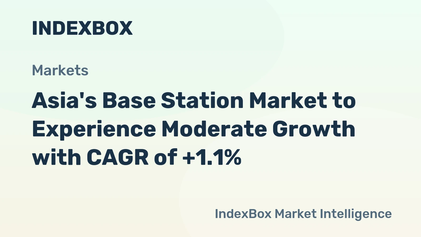 Asia's Base Station Market to Experience Moderate Growth with CAGR of +1.1%