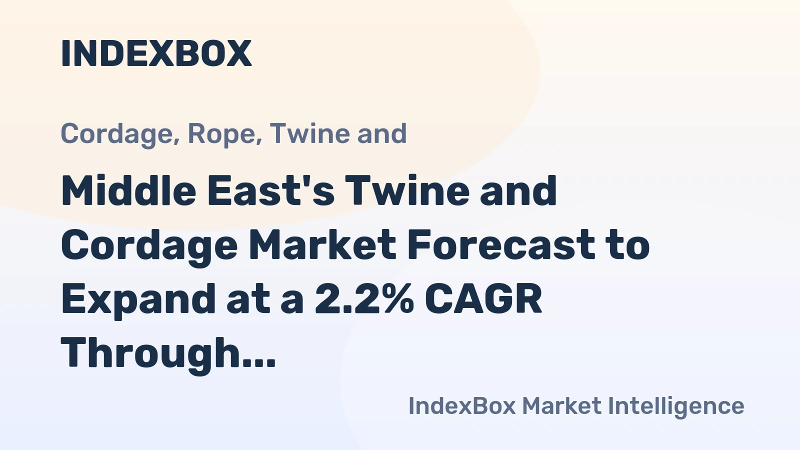 Middle East's Twine and Cordage Market Forecast to Expand at a 2.2% CAGR Through 2035