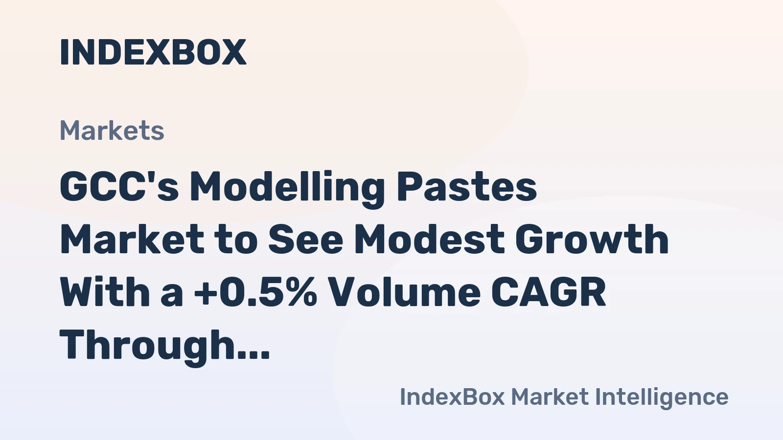 GCC's Modelling Pastes Market to See Modest Growth With a +0.5% Volume CAGR Through 2035