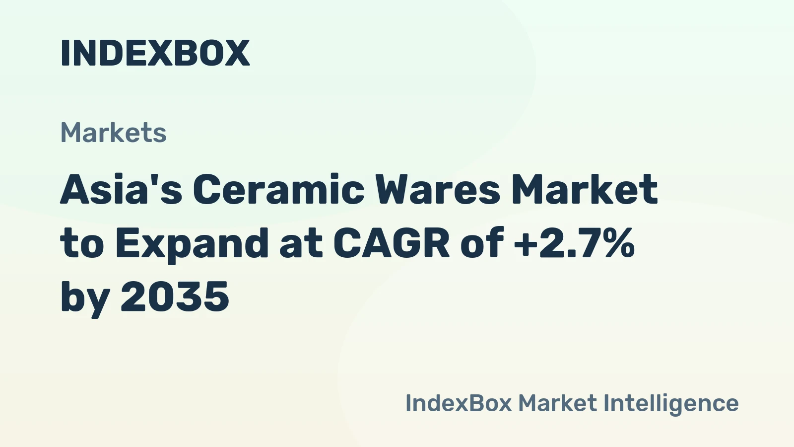 Asia's Ceramic Wares Market to Expand at CAGR of +2.7% by 2035