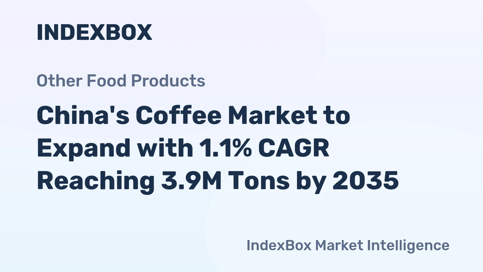 China's Coffee Market to Expand with 1.1% CAGR Reaching 3.9M Tons by 2035