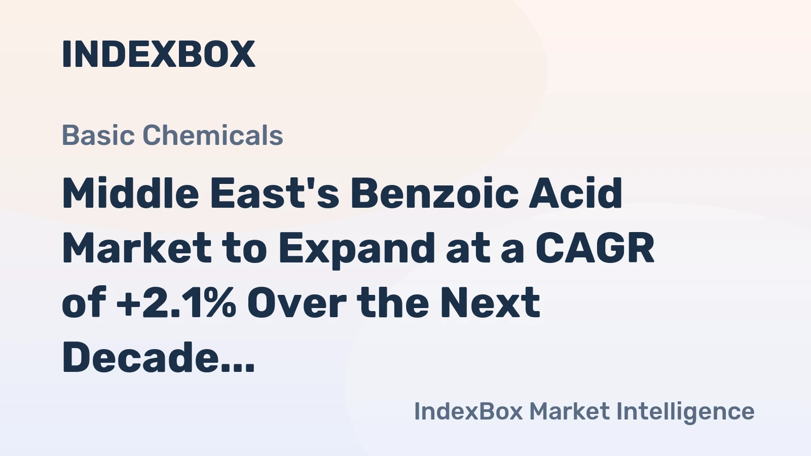 Middle East's Benzoic Acid Market to Expand at a CAGR of +2.1% Over the Next Decade