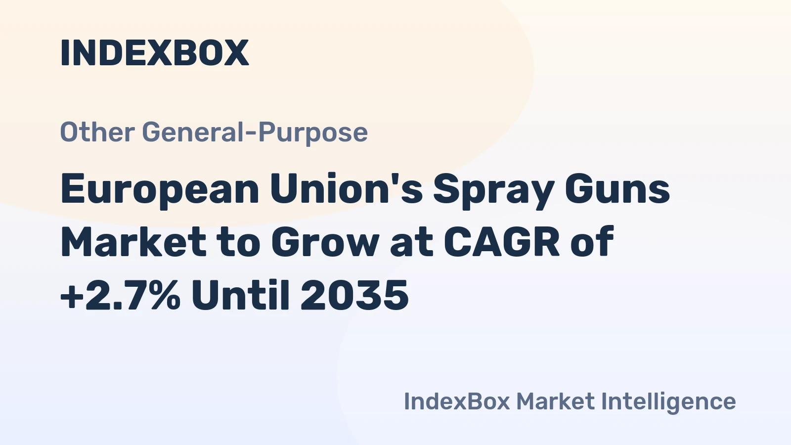 European Union's Spray Guns Market to Grow at CAGR of +2.7% Until 2035