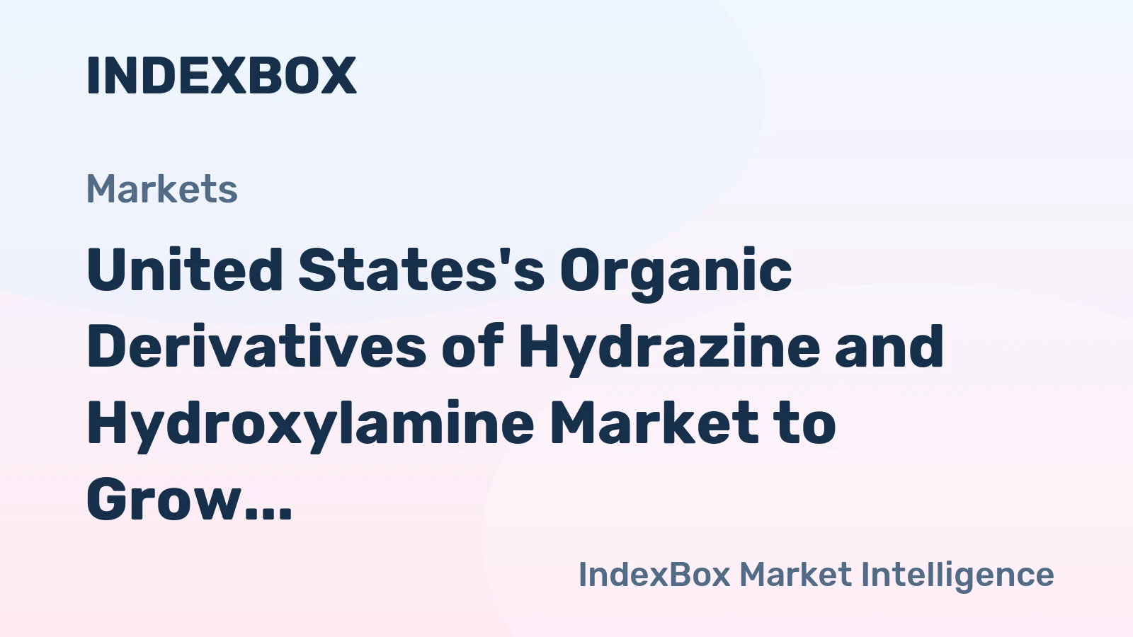 United States's Organic Derivatives of Hydrazine and Hydroxylamine Market to Grow at +3.2% CAGR from 2024 to 2035