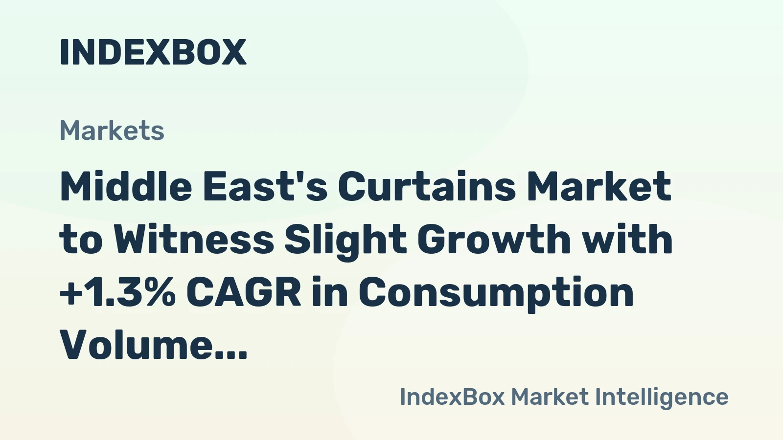 Middle East's Curtains Market to Witness Slight Growth with +1.3% CAGR in Consumption Volume
