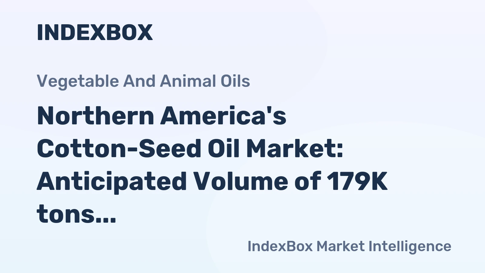 Northern America's Cotton-Seed Oil Market: Anticipated Volume of 179K tons and Value of $190M by 2035