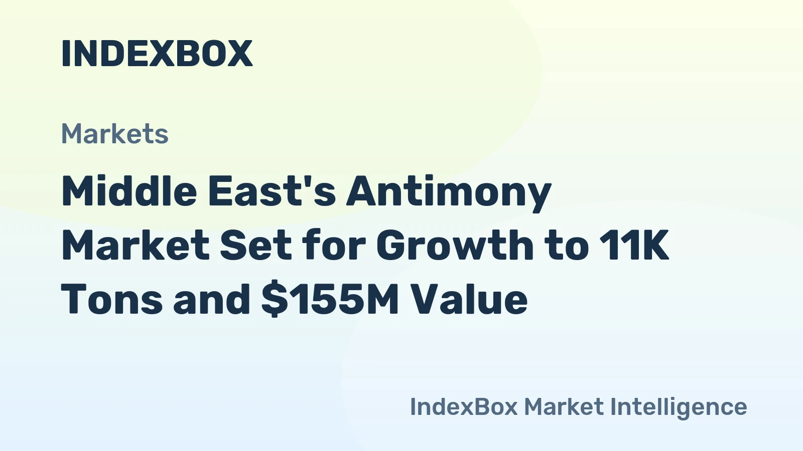 Middle East's Antimony Market Set for Growth to 11K Tons and $155M Value
