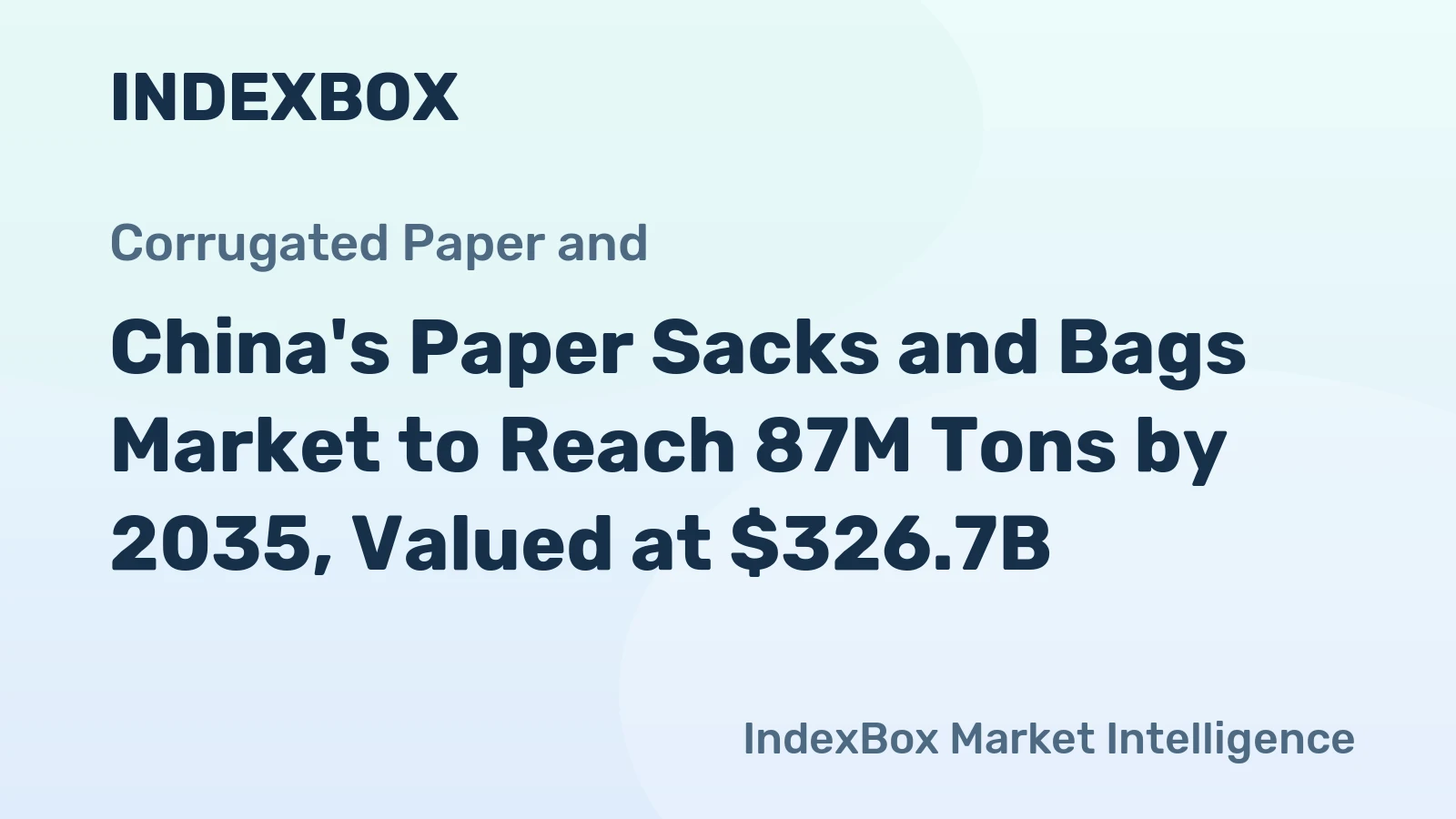 China's Paper Sacks and Bags Market to Reach 87M Tons by 2035, Valued at $326.7B
