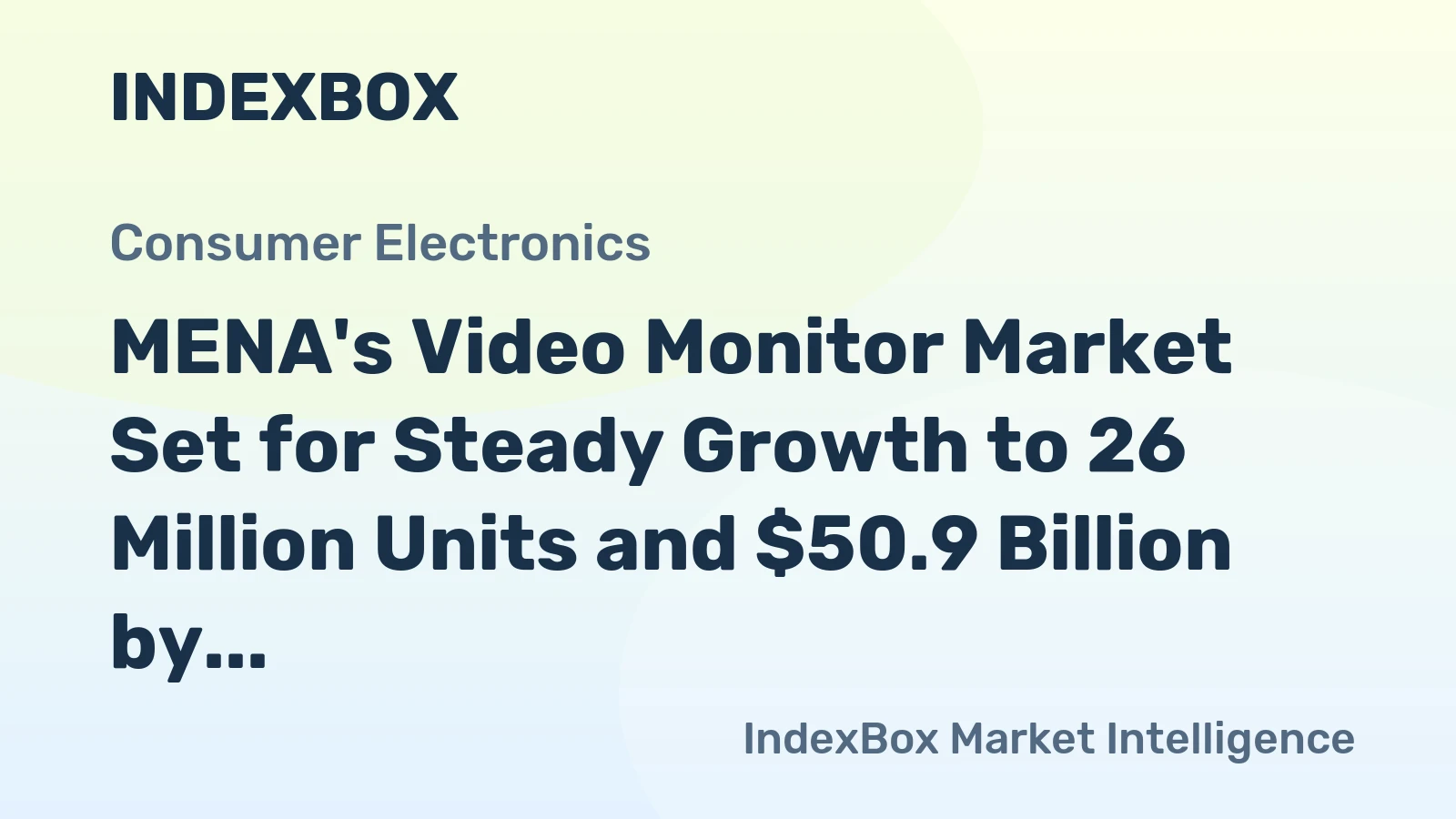 MENA's Video Monitor Market Set for Steady Growth to 26 Million Units and $50.9 Billion by 2035