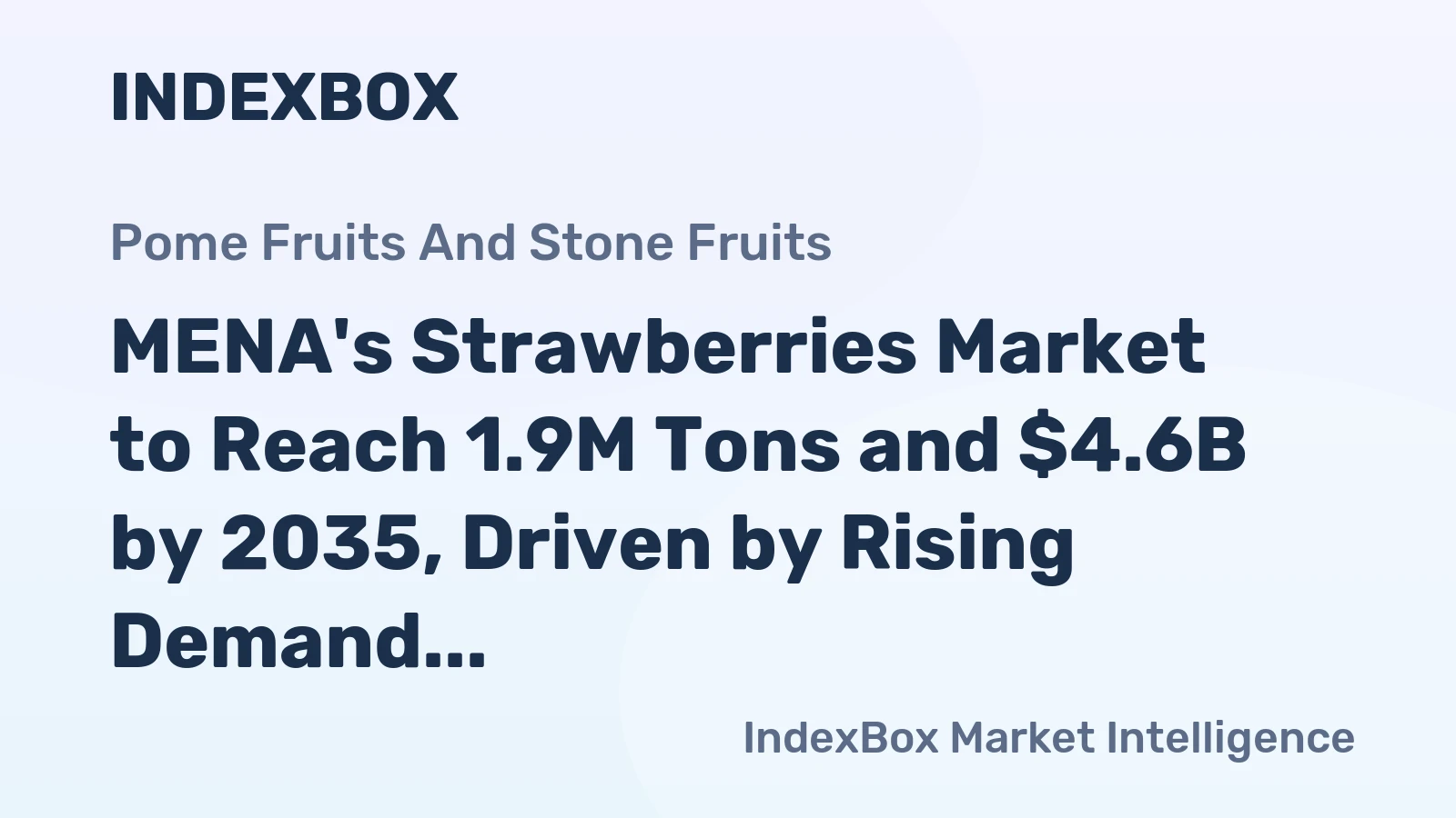 MENA's Strawberries Market to Reach 1.9M Tons and $4.6B by 2035, Driven by Rising Demand