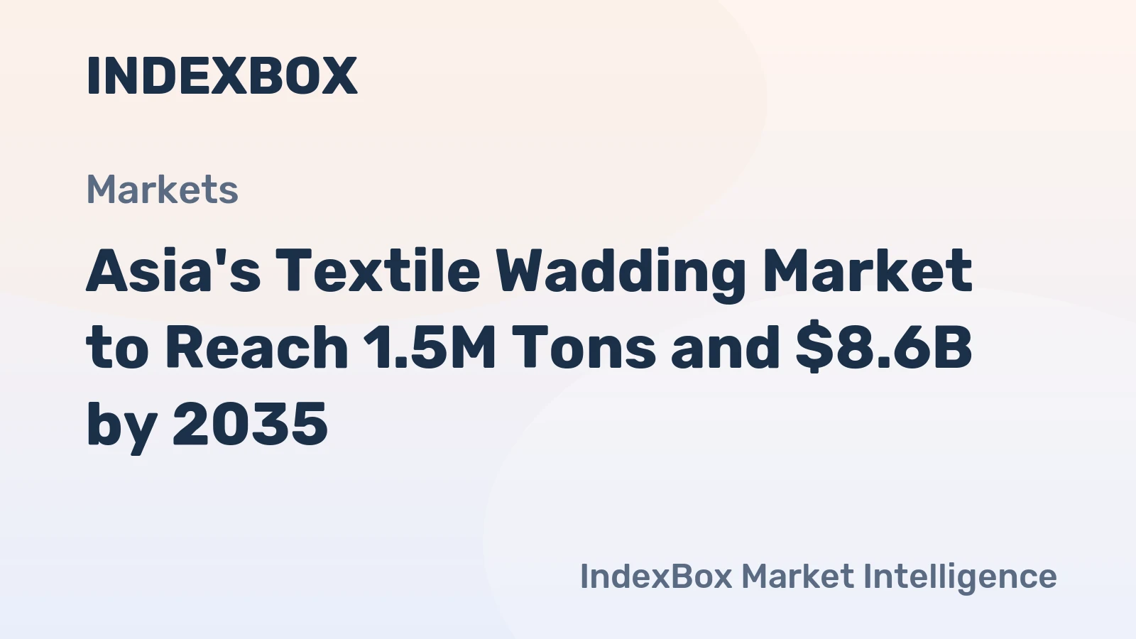 Asia's Textile Wadding Market to Reach 1.5M Tons and $8.6B by 2035