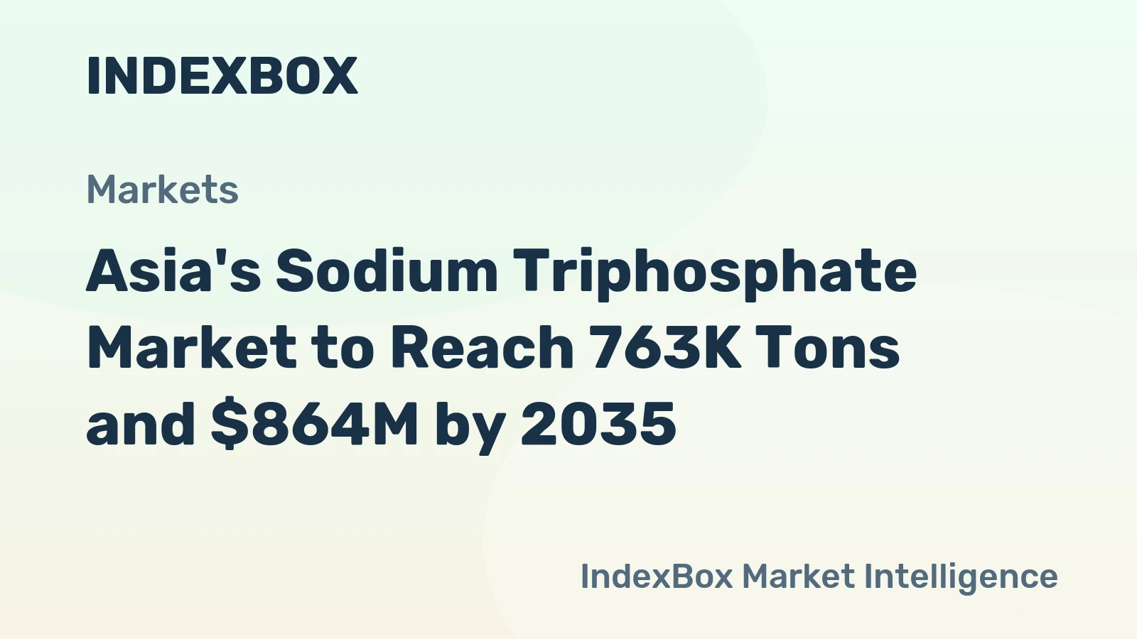 Asia's Sodium Triphosphate Market to Reach 763K Tons and $864M by 2035