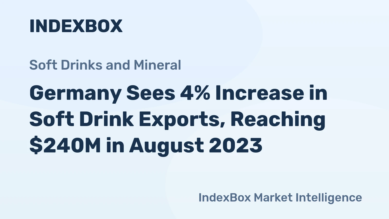 Germany Sees 4% Increase in Soft Drink Exports, Reaching $240M in August 2023