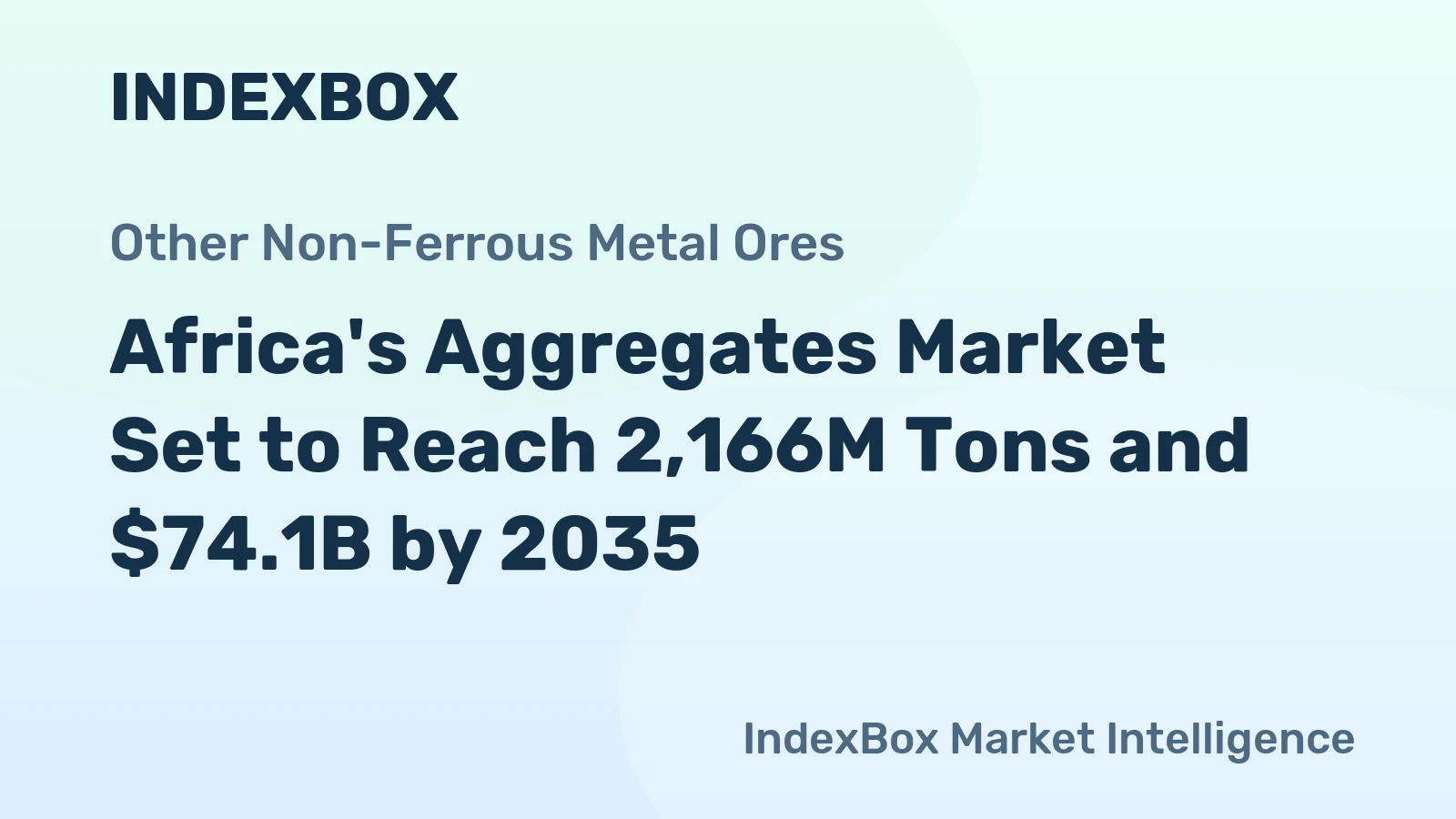 Africa's Aggregates Market Set to Reach 2,166M Tons and $74.1B by 2035