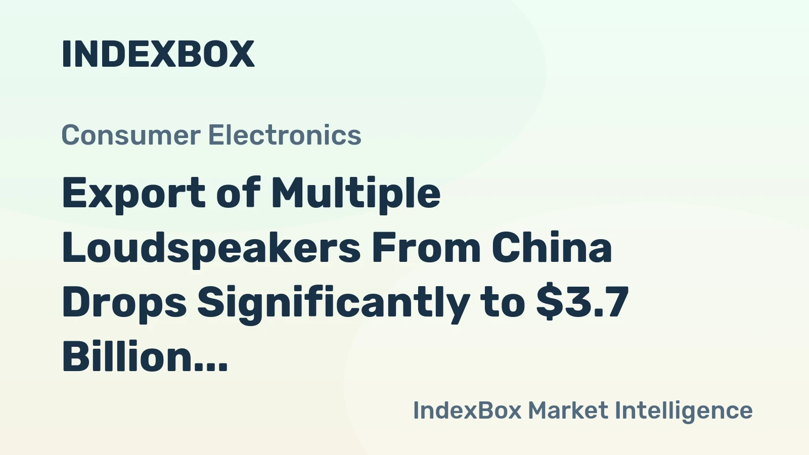 Export of Multiple Loudspeakers From China Drops Significantly to $3.7 Billion in 2023