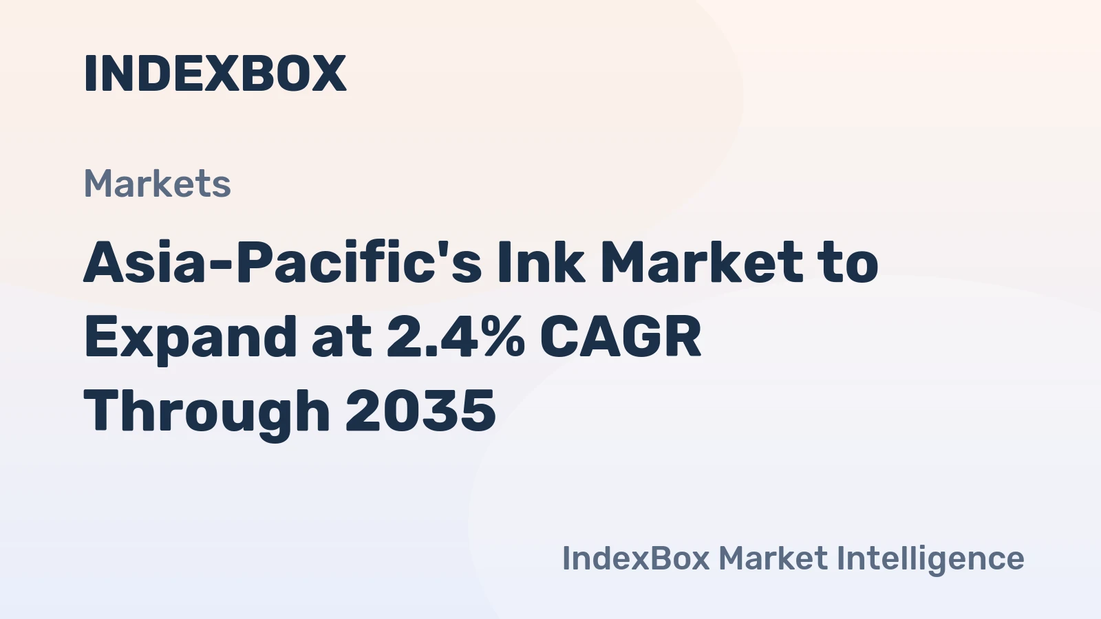 Asia-Pacific's Ink Market to Expand at 2.4% CAGR Through 2035