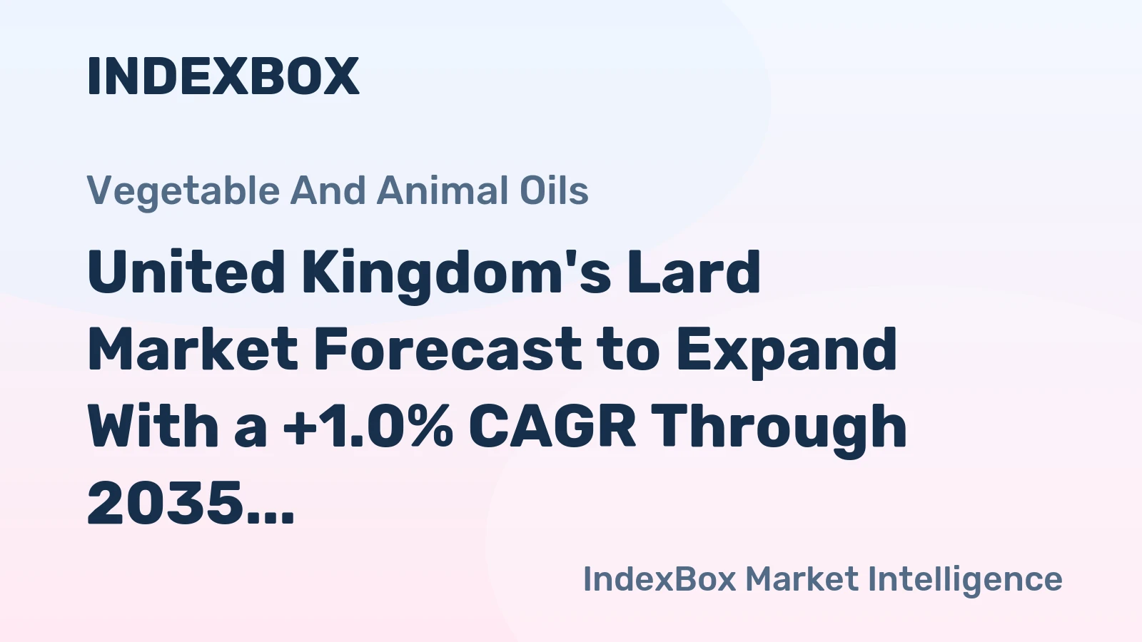 United Kingdom's Lard Market Forecast to Expand With a +1.0% CAGR Through 2035