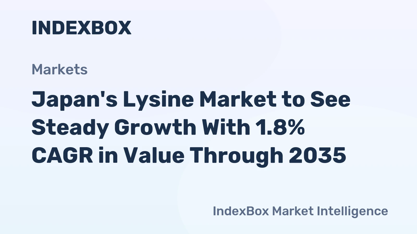 Japan's Lysine Market to See Steady Growth With 1.8% CAGR in Value Through 2035