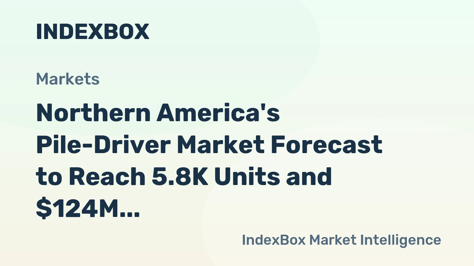 Northern America's Pile-Driver Market Forecast to Reach 5.8K Units and $124M After 2024 Contraction