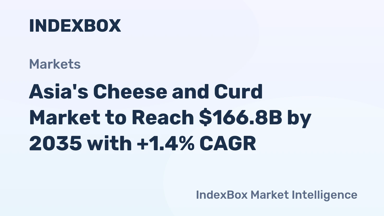 Asia's Cheese and Curd Market to Reach $166.8B by 2035 with +1.4% CAGR