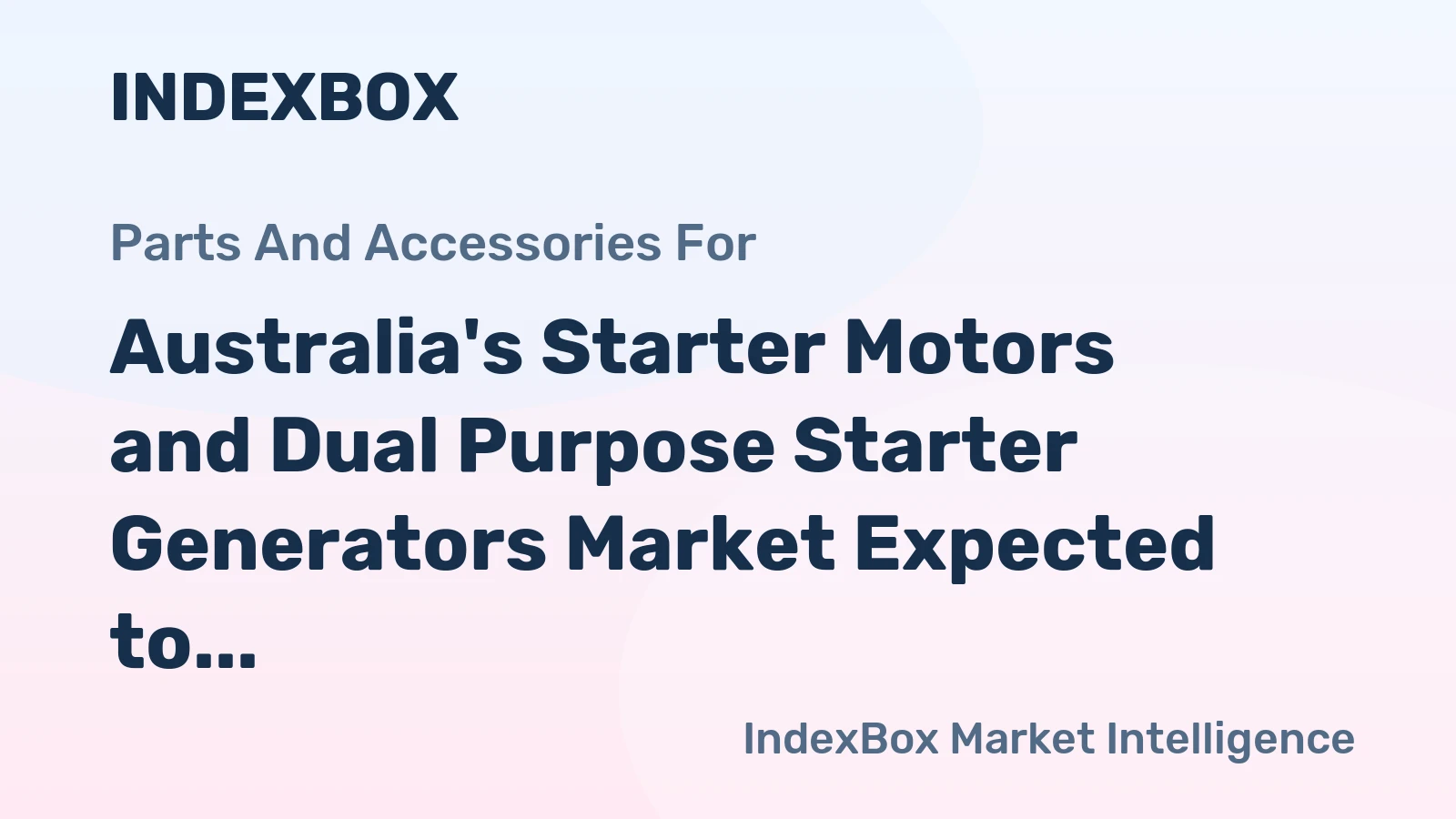 Australia's Starter Motors and Dual Purpose Starter Generators Market Expected to Grow at CAGR of +0.7% from 2024 to 2035