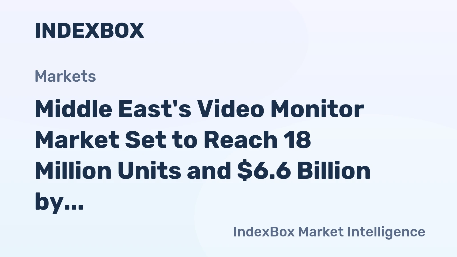 Middle East's Video Monitor Market Set to Reach 18 Million Units and $6.6 Billion by 2035