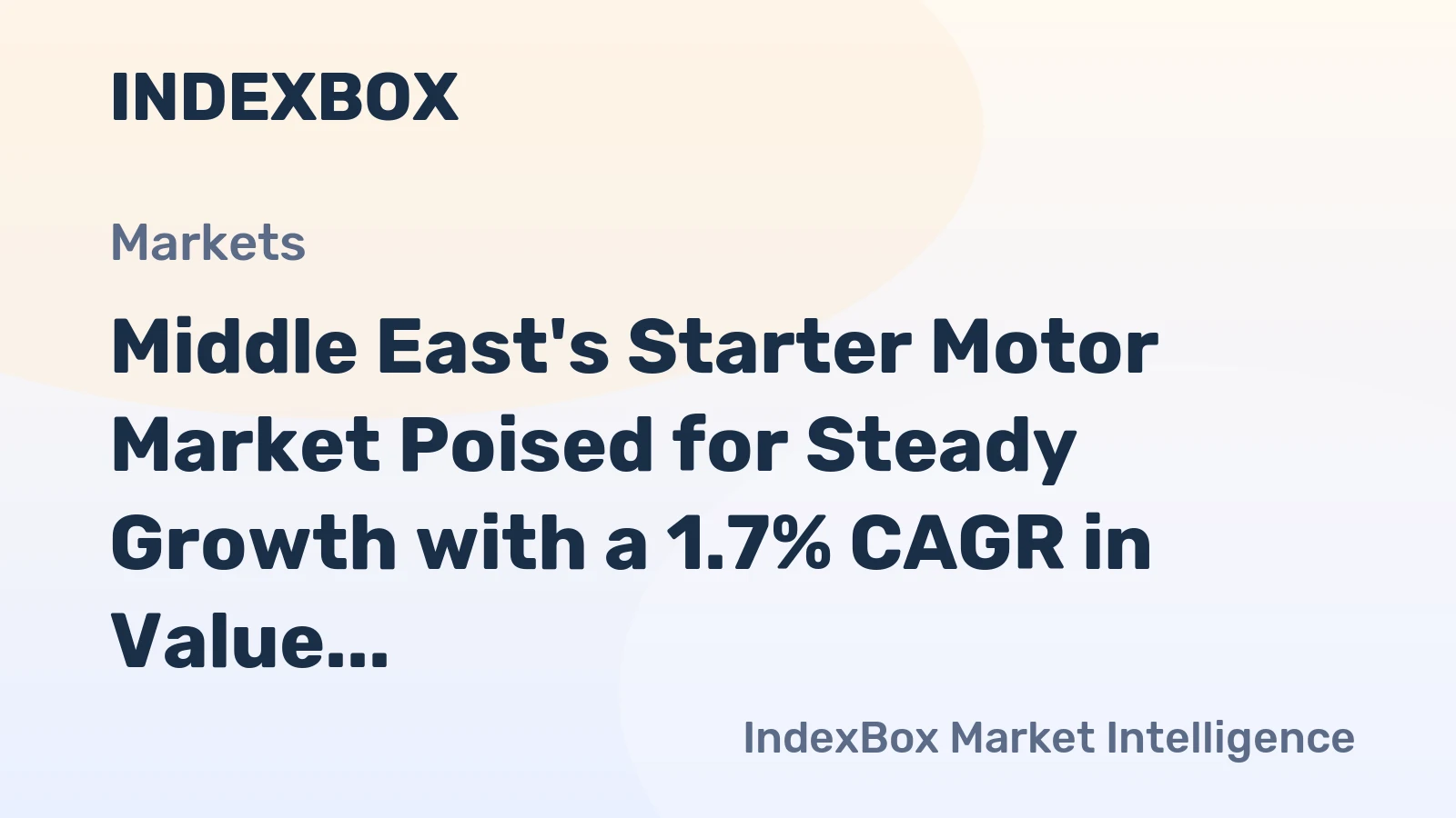 Middle East's Starter Motor Market Poised for Steady Growth with a 1.7% CAGR in Value