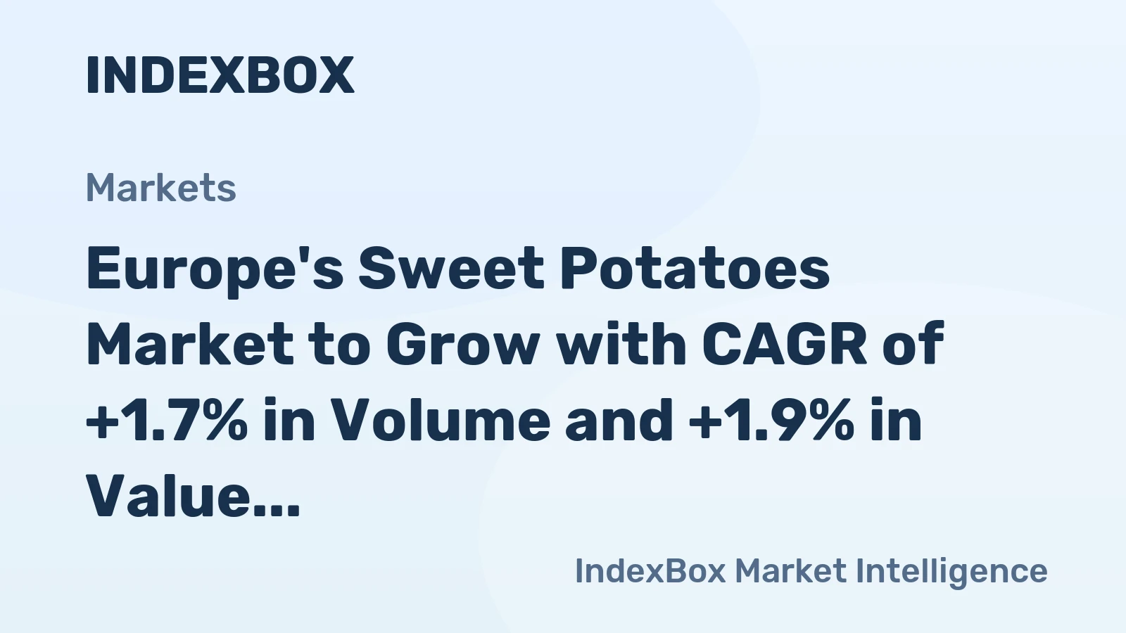 Europe's Sweet Potatoes Market to Grow with CAGR of +1.7% in Volume and +1.9% in Value by 2035