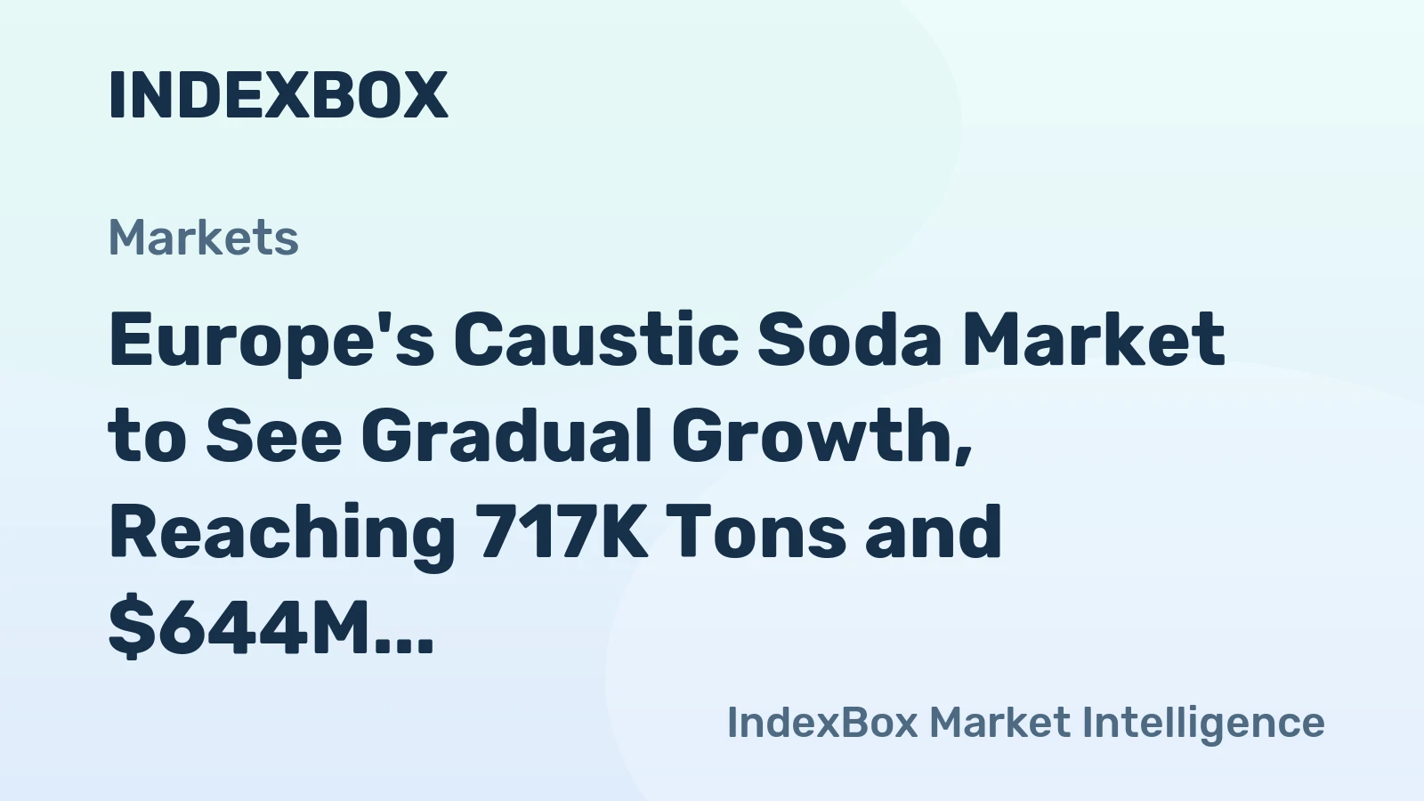 Europe's Caustic Soda Market to See Gradual Growth, Reaching 717K Tons and $644M by 2035