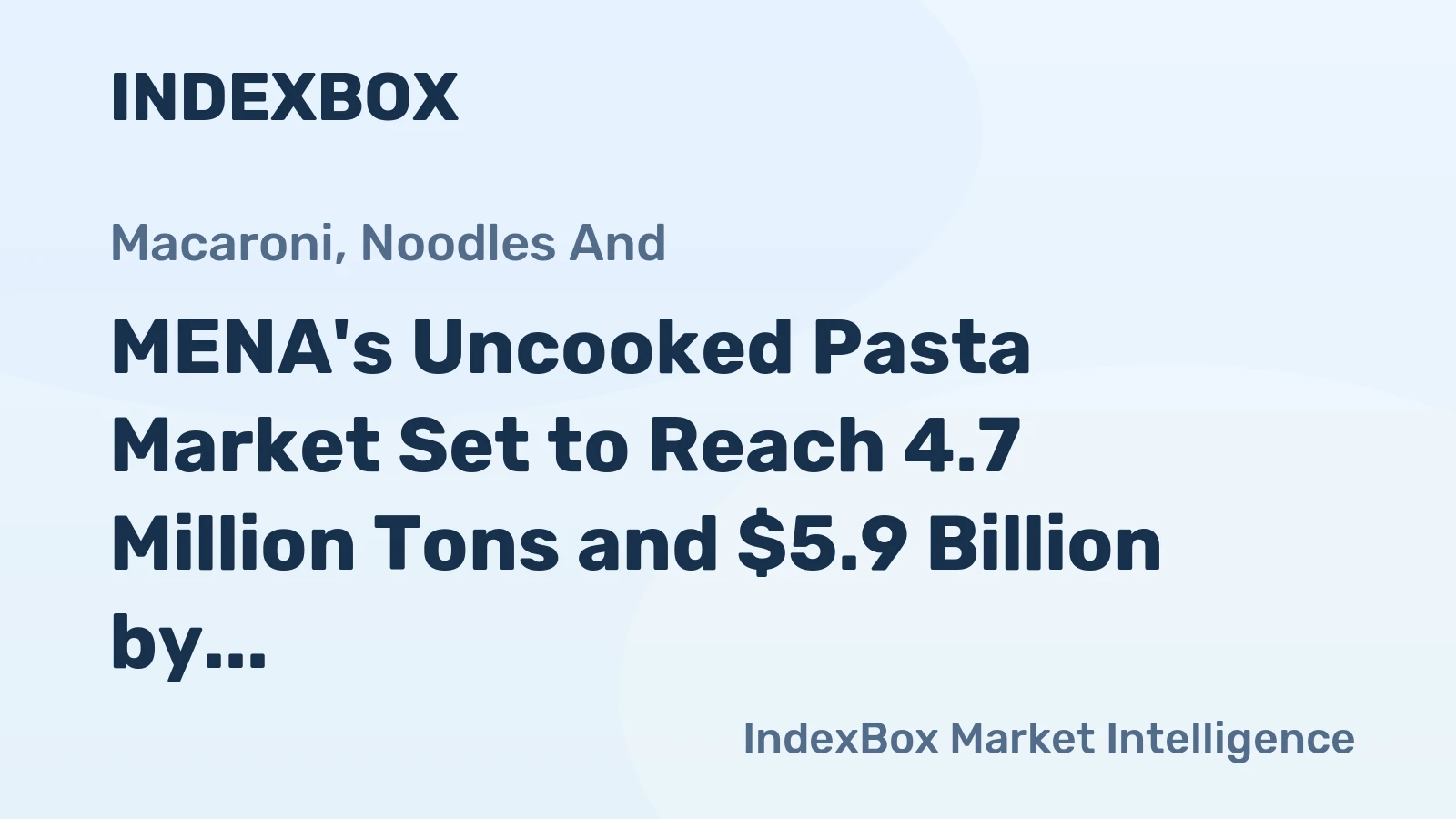 MENA's Uncooked Pasta Market Set to Reach 4.7 Million Tons and $5.9 Billion by 2035