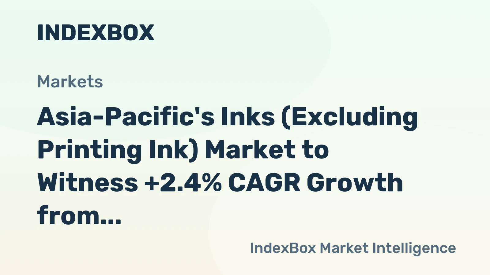 Asia-Pacific's Inks (Excluding Printing Ink) Market to Witness +2.4% CAGR Growth from 2024 to 2035