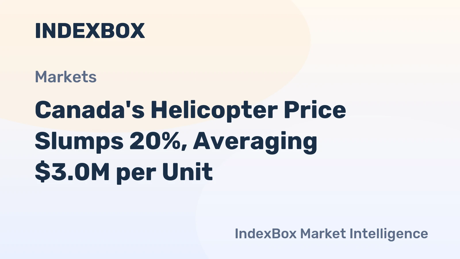 Canada's Helicopter Price Slumps 20%, Averaging $3.0M per Unit